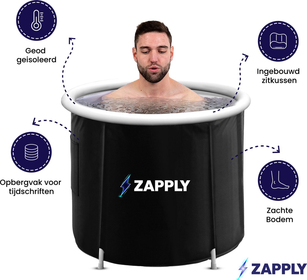 Zapply Ijsbad XXL- Zitbad - Opblaasbaar ligbad- Bath Bucket- Wimhof ...