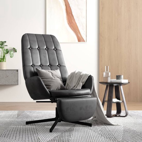 Furniture Limited - Relaxstoel met voetensteun kunstleer glanzend zwart ...
