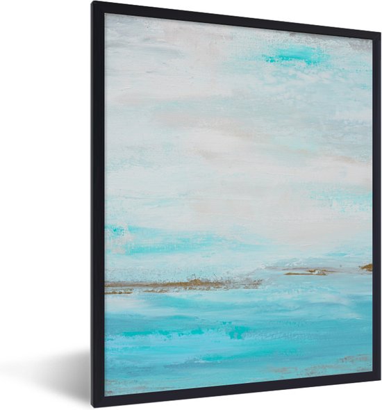 Fotolijst incl. Poster - Verf - Schilderij - Abstract - Blauw - 30x40 ...