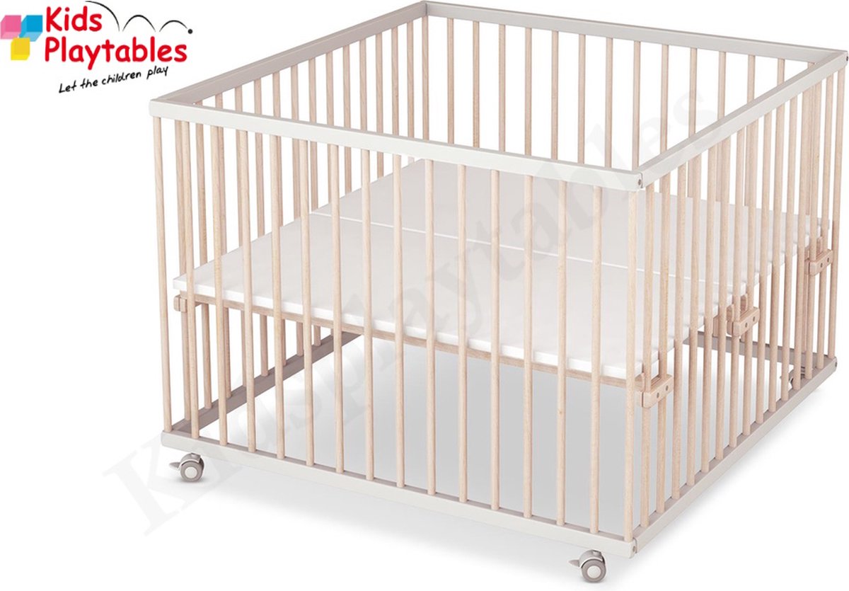 SÄMANN® Baby Box Premium 100x100 Wit-Naturel met In hoogte Verstelbare ...