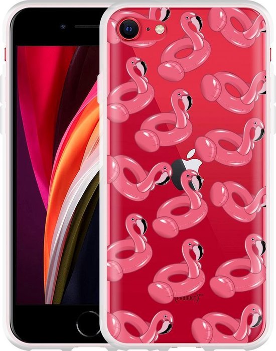 Cazy Hoesje geschikt voor iPhone SE 2020 - Inflatable Flamingos | bol