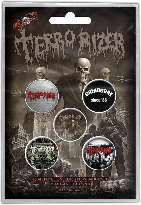 Terrorizer - Caustic Attack Badge/button - Set van 5 - Multicolours | bol