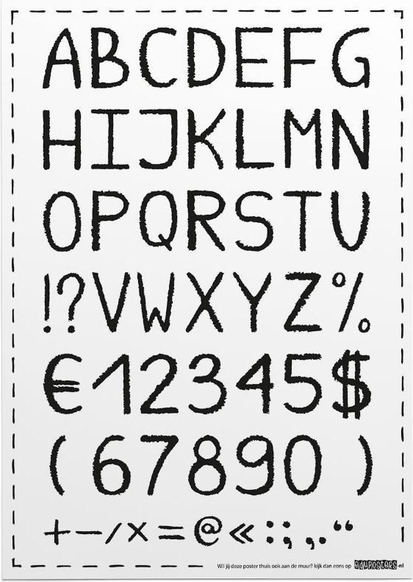 Affiche pédagogique (papier affiche) - Tableau alphanumérique blanc ...