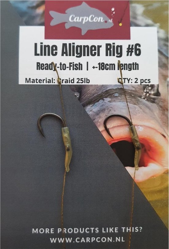 Line Aligner Rig - 2 stuks - Haakmaat #6 - Ready-To-Fish - Karper onderlijn | bol.com