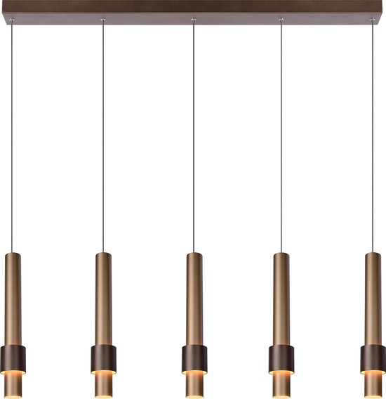 Lucide MARGARY - Hanglamp - LED - 5x22W 2700K - Koffie | bol.com