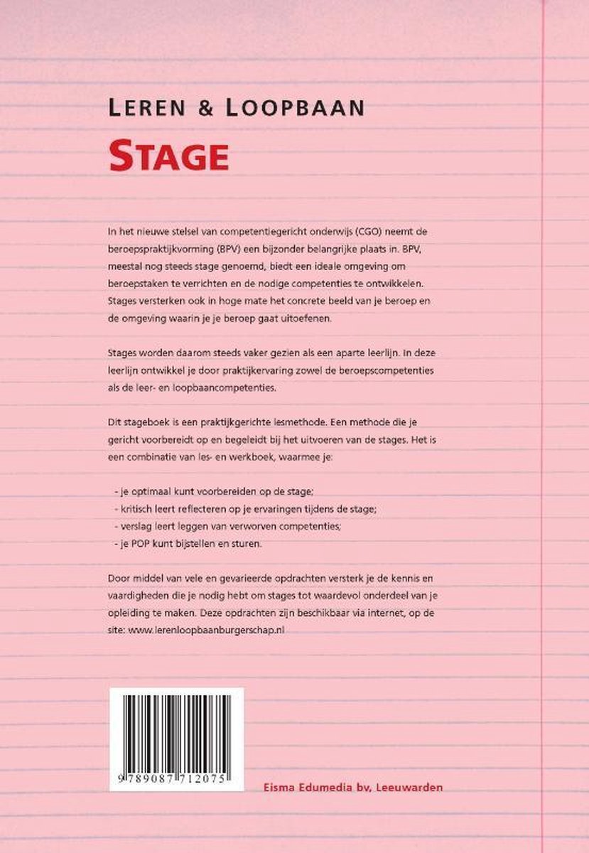 Leren & Loopbaan - Stage Mbo, niveau 3-4 | 9789087712075 | K. van den ...
