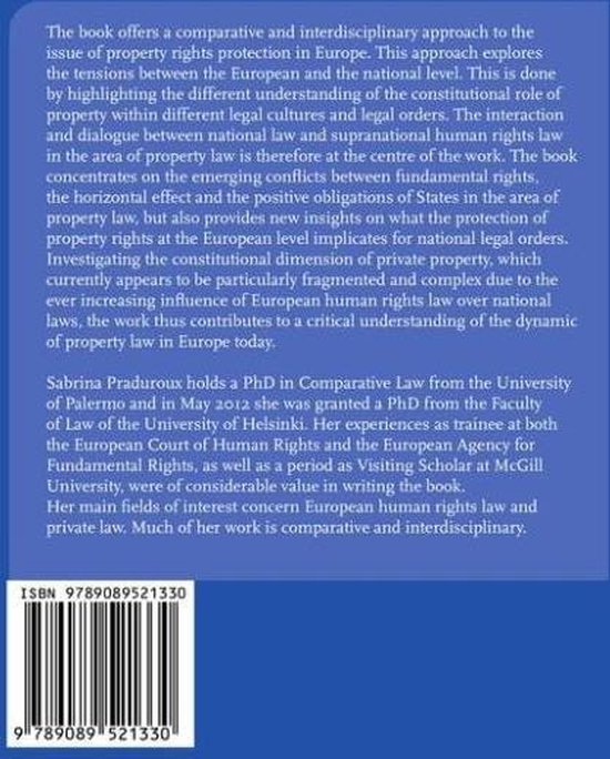 Protection Of Property Rights In Compara | 9789089521330 | Sabrina ...