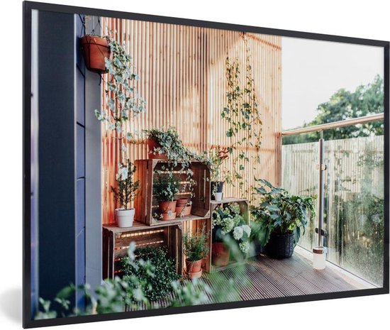 Fotolijst incl. Poster - Planten in een kast - 120x80 cm - Posterlijst ...