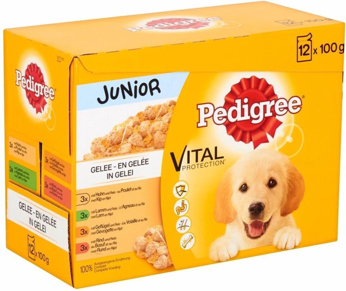 4x Pedigree Multipack Maaltijdzakjes Junior 12 x 100 gr | bol