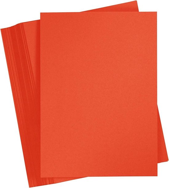 Gekleurd Karton. A4. 210x297 mm. 180 gr. rood. 100 vel/ 1 doos | bol.com
