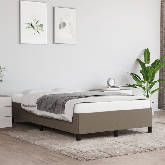vidaXL Bedframe - 120x200 cm - Stof - Taupe Bed Frame - Slaapcomfort ...