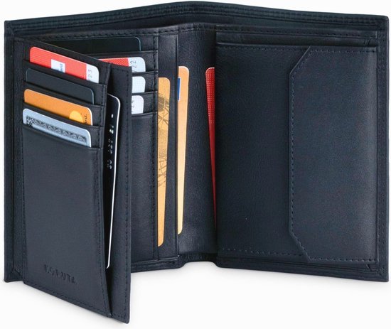 Leren portemonnee voor heren met RFID-bescherming - Groot met muntenvak ...