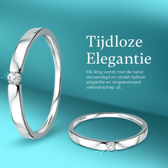 Miore - Ring met Diamant Dames - 9 Karaat - Kleur Witgoud | bol