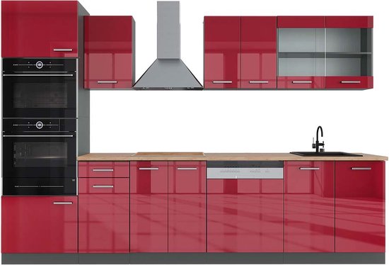 Vicco R-Line Complete keukeneenheid – 300 cm met hoge kast, WB Eik ...