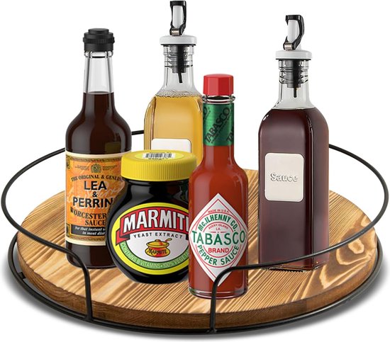 Lazy Susan Draaitafel - Houten Kast Organizer - 30 cm | bol