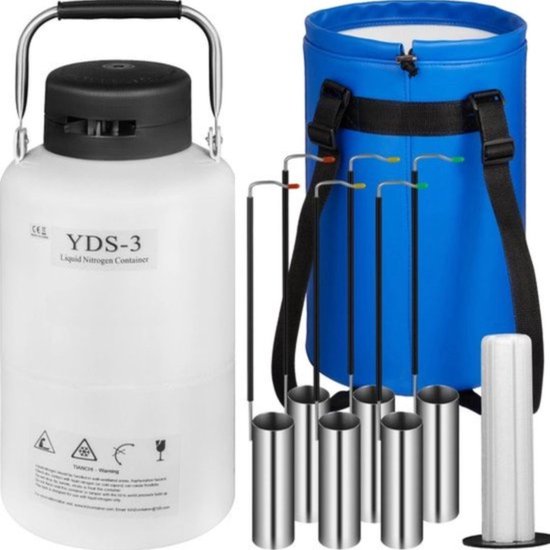 Cryogene tank - Aluminium - Vloeibare stikstof container - 3 Liter | bol