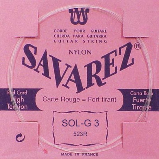Savarez 523-R G-3 snaar, clear nylon (rouge), from 520-R set, hard ...