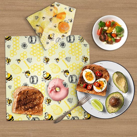 Herbruikbare bijenwas wraps set van 100 x 33 - Waspapier voor ...