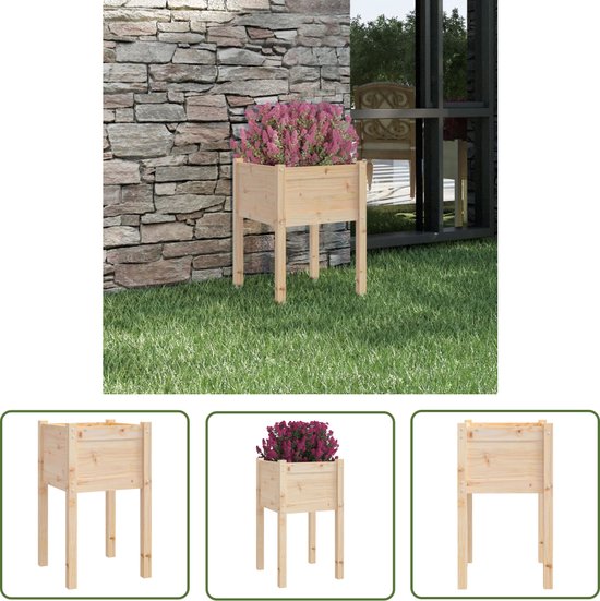 The Living Store Plantenbak 50x50x70 cm massief grenenhout - Houten Plantenbak -... | bol