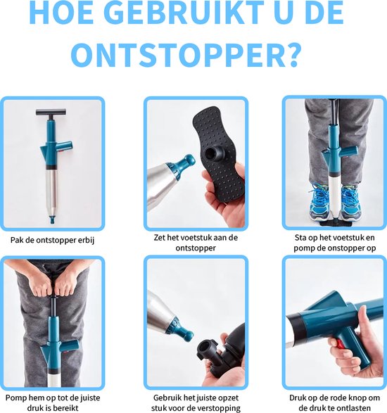 WoonWonder Professionele Luchtdruk Pomp Ontstopper - 4 ...