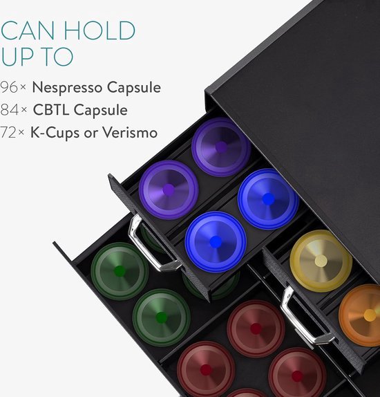 capsulehouder met 4 lades - Compatibel met Nespresso en meer merken ...