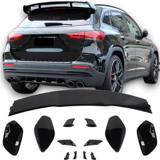 SPOILER DAKSPOILER ACHTERVLEUGEL AMG LOOK ZWART VOOR MERCEDES H247 GLA ...