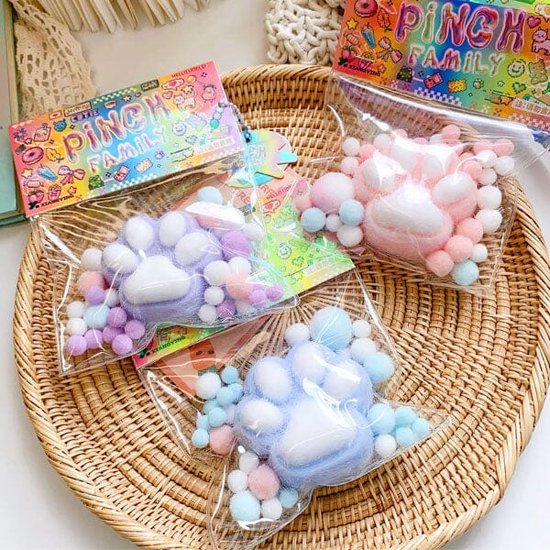 Pinch Family Kids - Squishy - Honden poot - Wit/Rose - Groot | bol