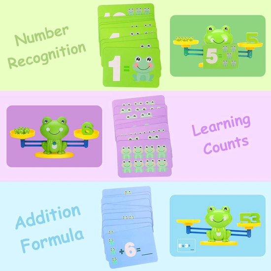 Early Education Frog Balance Math Game Digital Cards Number Blocks ...