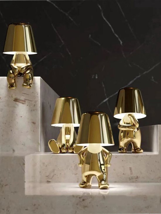 Bureaulamp 06 led dimbaar industrieel goud – lampje woonkamer ...