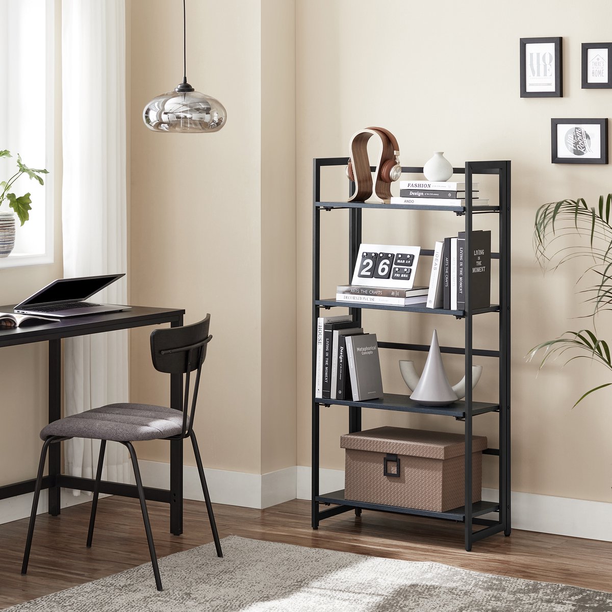 BM Living - Vintage Kast Met 4 Planken - Multifunctionele Boekenkasten ...