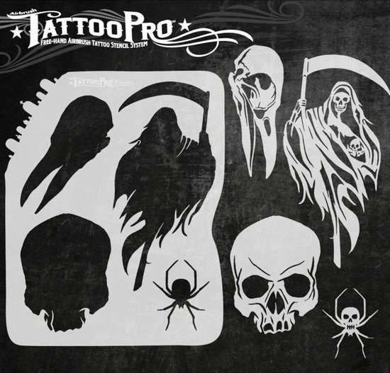 Wiser's Airbrush TattooPro Stencil – Grim Reaper | bol.com