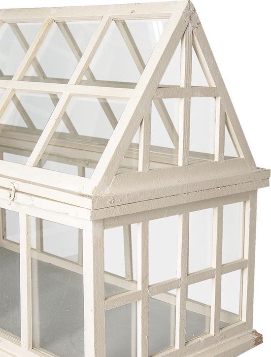 Decoratie kweekkasje 81*39*57 cm Beige Hout, Glas Rechthoek | bol