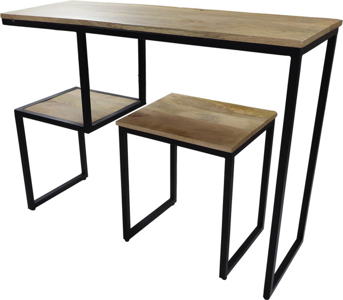 Sidetable - Mangohout - Sidetable Zwart - Haltafel - Sidetable ...