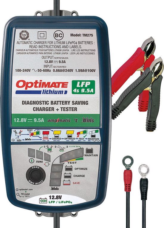 Tecmate Optimate Lithium 4S 9.5A Acculader - 12V Acculader Auto / Camper / Caravan / Boot | bol.com