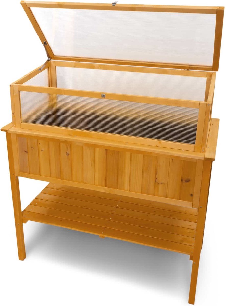 Garten houten Kweekkas / moestuin tafel op poten - 113x57x90cm | bol.com