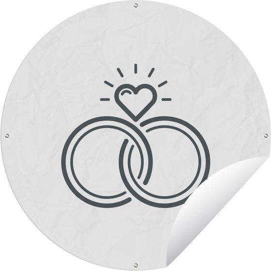 Tuincirkel tekening van twee trouwringen - 150x150 cm - Ronde ...