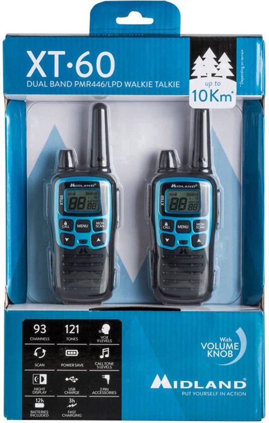 Midland XT60 - Portofoonset - Walkie Talkie - PMR446 - Set van 2 stuks ...