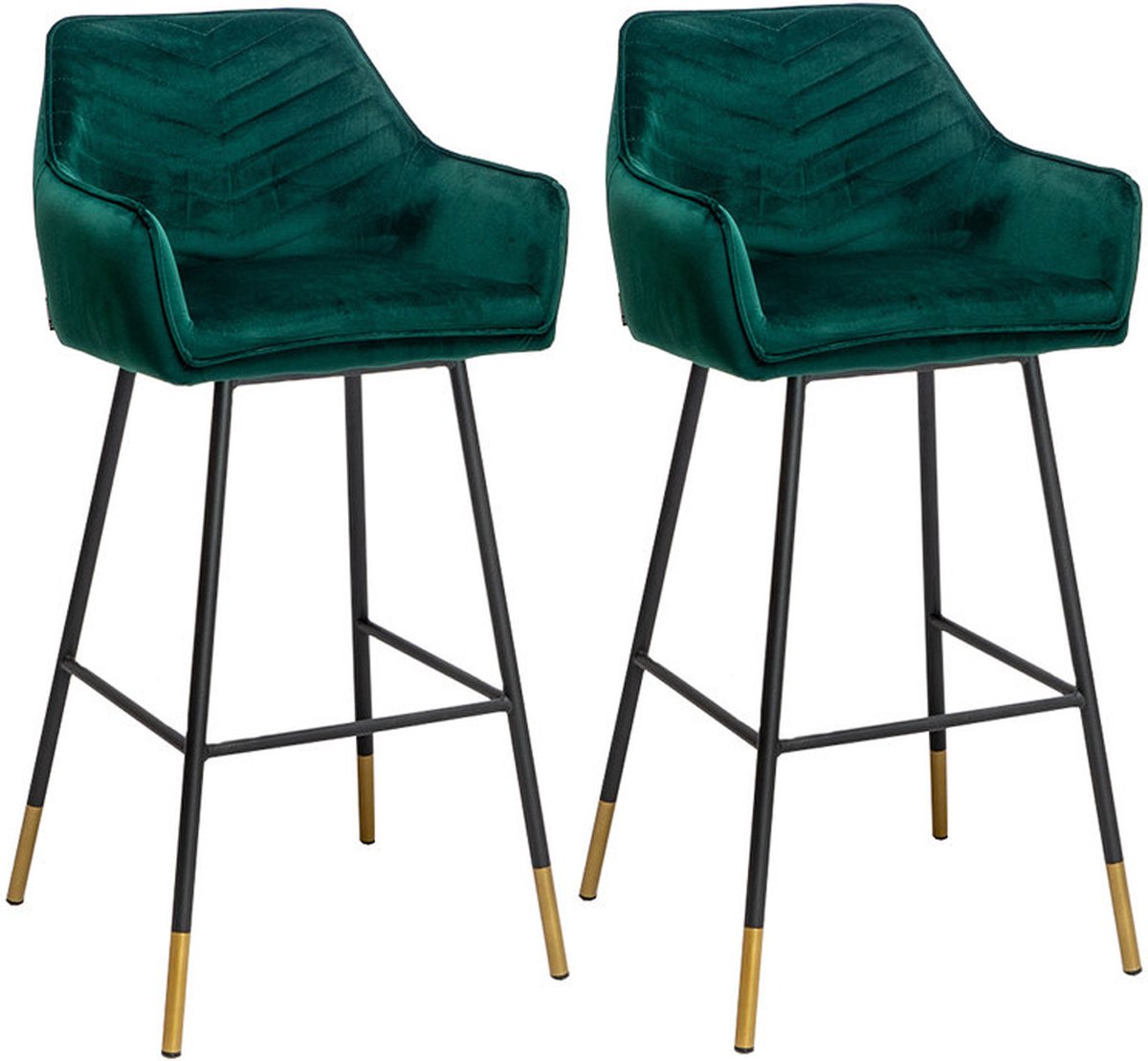 Bronx71® Tabouret de bar en velours Fiona vert 65-78 cm - Tabourets de ...