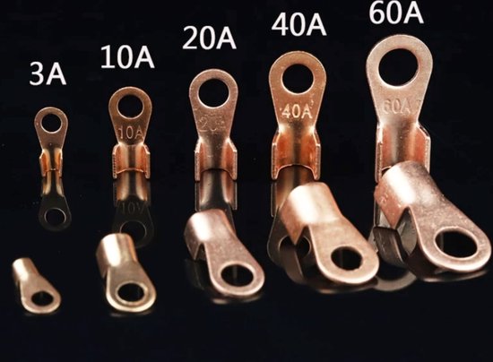 68x Koper Terminal set Kabel connectors voor kabels / 3A t/m 60A ...