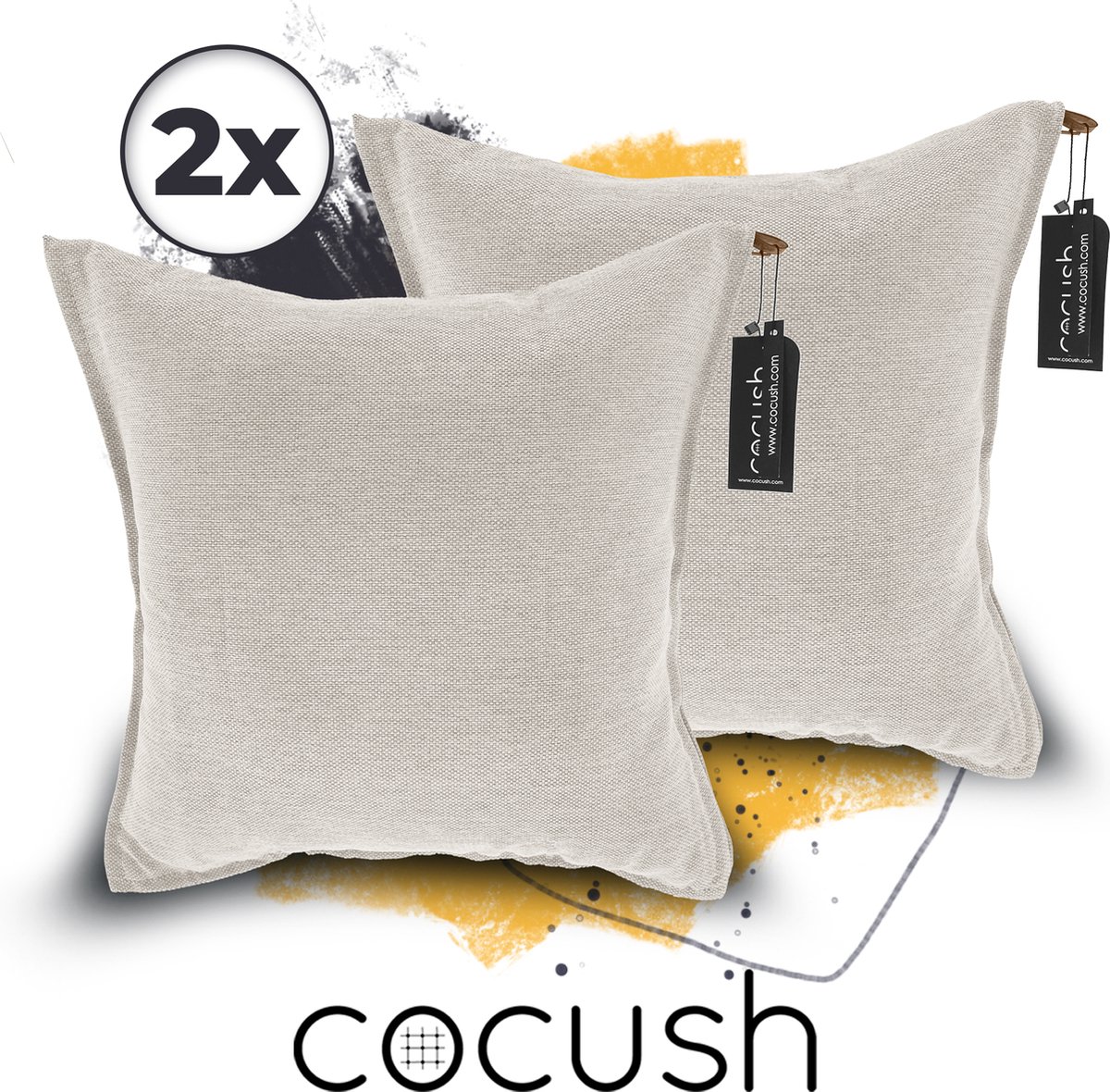 Cocush - RAIN - Kussenhoes Vloerkussen excl. Binnenkussen 70x70 cm - 2 ...