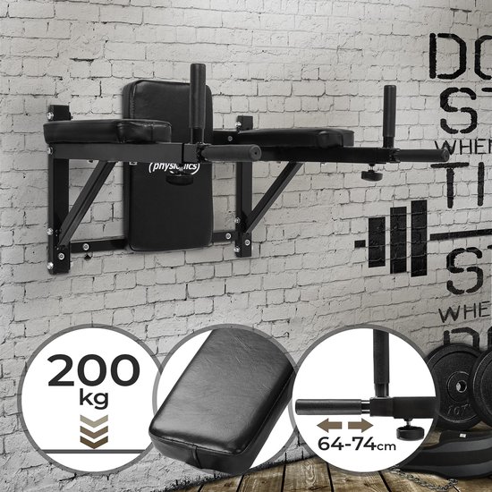 Physionics - Dipstation met Uittrekbare Handgrepen - Home Gym - Train ...
