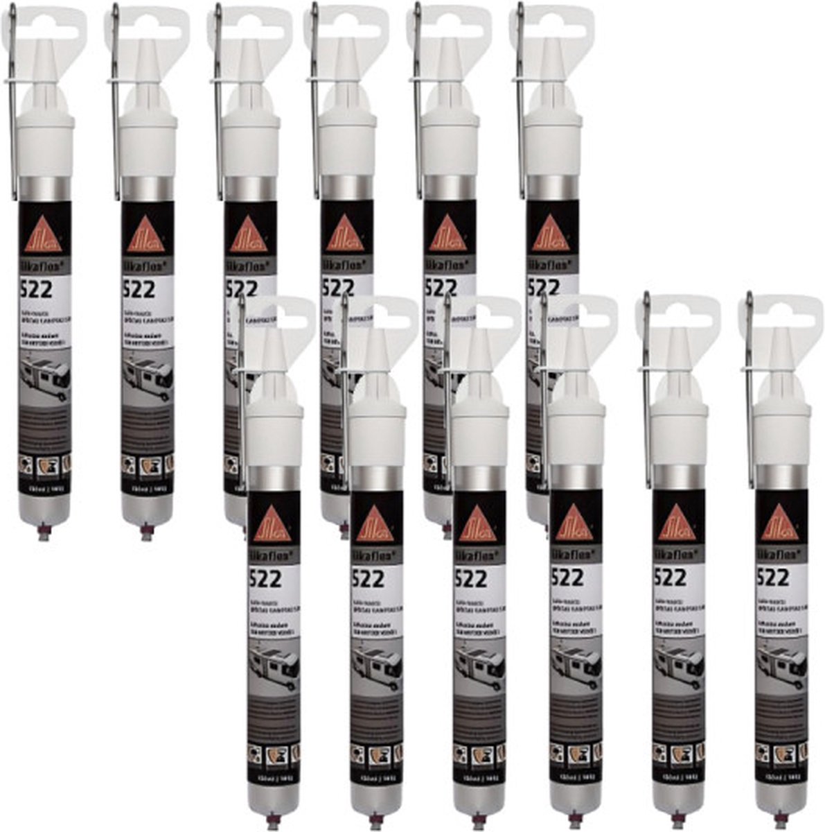 Set van 12 SIKA Sikaflex 522 Caravanlijmen - Wit - 100ml | bol.com