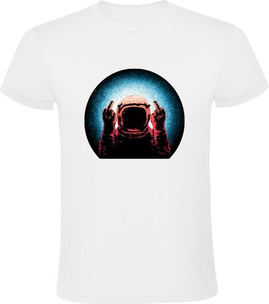 Astronaut Heren T-shirt | middelvinger | ruimte | space | ruimtevaarder ...