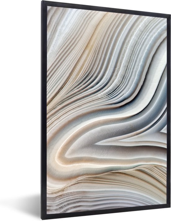 Cadre photo avec affiche - Aspect marbre - Pierre - Lignes - Luxe ...