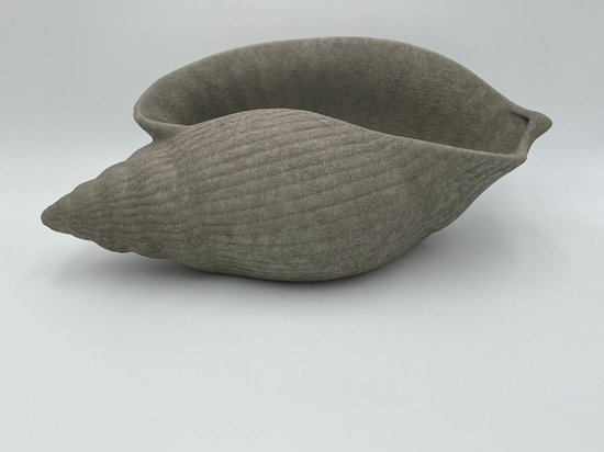 Decoratiebeeld schelp groot grijs 45 x 22 x 15 cm | 734090 | Stoer ...