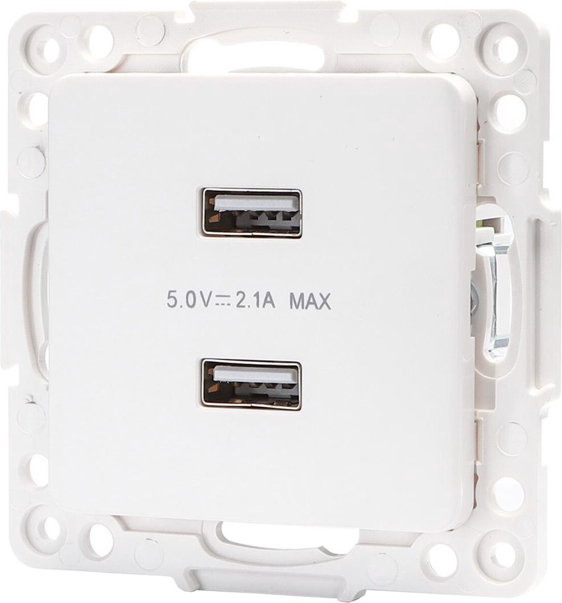 Wandcontactdoos - Inbouw - Vierkant - Kunststof - 2-voudig USB ...