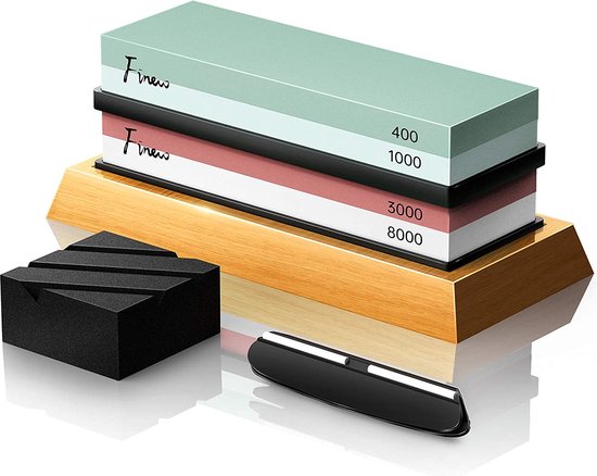 FINEW Professionele slijpsteenset, premium slijpsteen voor messen ...