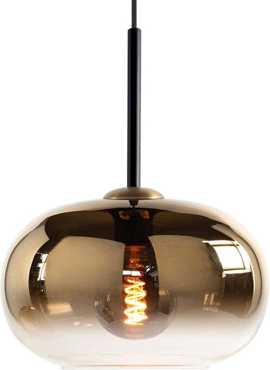 Moderne hanglamp Bellini | 6 lichts | goud / zwart | glas / metaal | in ...