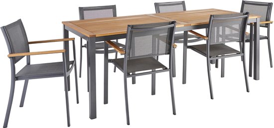 NATERIAL - tuinmeubelset voor 6 personen - tuintafel ORIS 150x89 cm ...