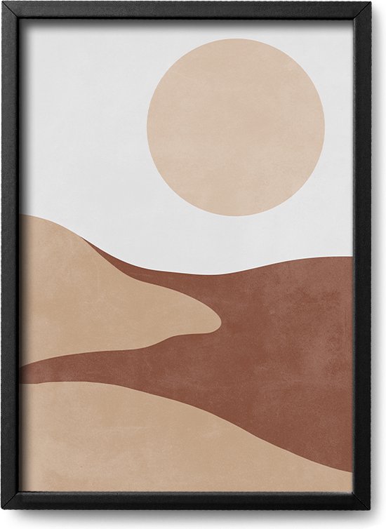 Abstracte poster Groot - A3 - 30 x 42 cm - Inclusief lijst (Zwart MDF ...